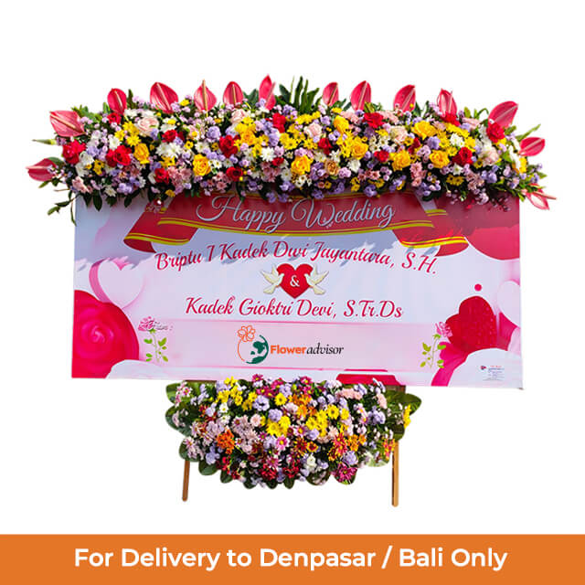 Papan Bunga Happy Wedding Modern Ceria - Bunga Papan Ucapan Selamat ...
