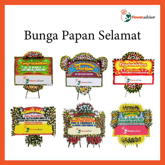 Custom Karangan Bunga Papan Ucapan Selamat - Single - | Indonesia